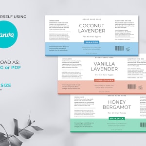 Shampoo Labels Template - Bottle Label Template - 8 Oz Bottle Label ...