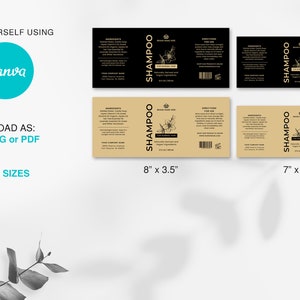 Customizable Shampoo Bottle Label Template, DIY Body Wash Label Design ...