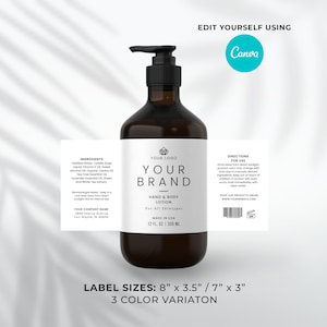 Shampoo Label Template, Liquid Soap Label, 16 Oz Boston Round Stickers ...