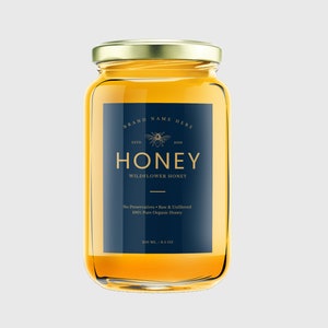 Canva Honey Jar Labels Template, Jam Jar Labels, Honey Labels Design ...