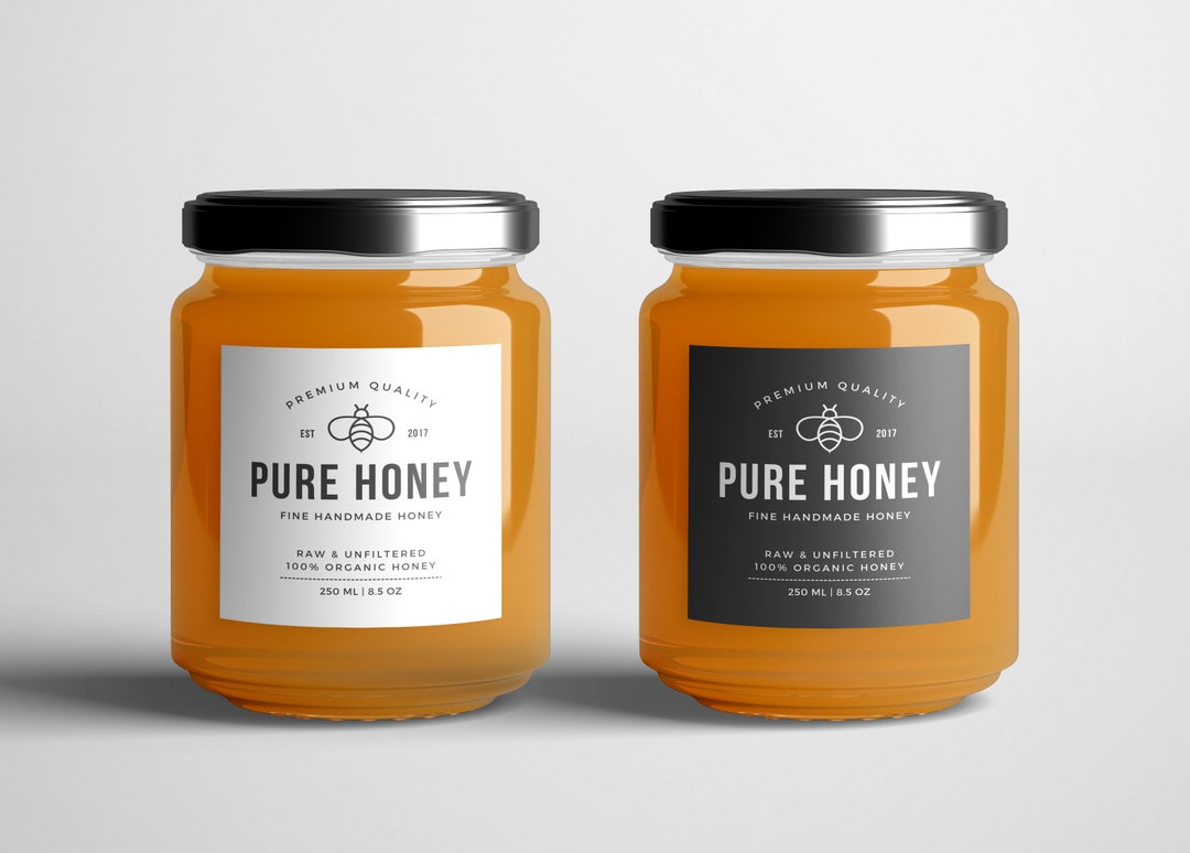 Honey Jar Labels, Honey Labels, Honey Labels Stickers, Canva Editable ...
