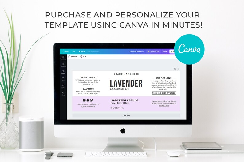 Custom Product Label Editable Label Template Stylish - Etsy