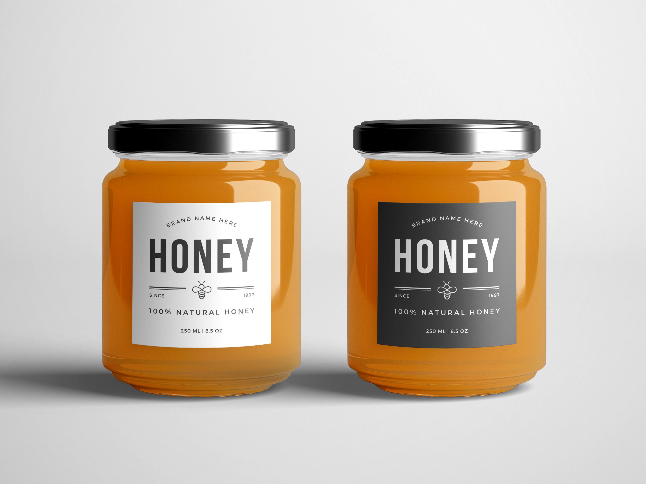 Honey Jar Label Template Design, Honey Stickers, Homemade Honey Labels ...
