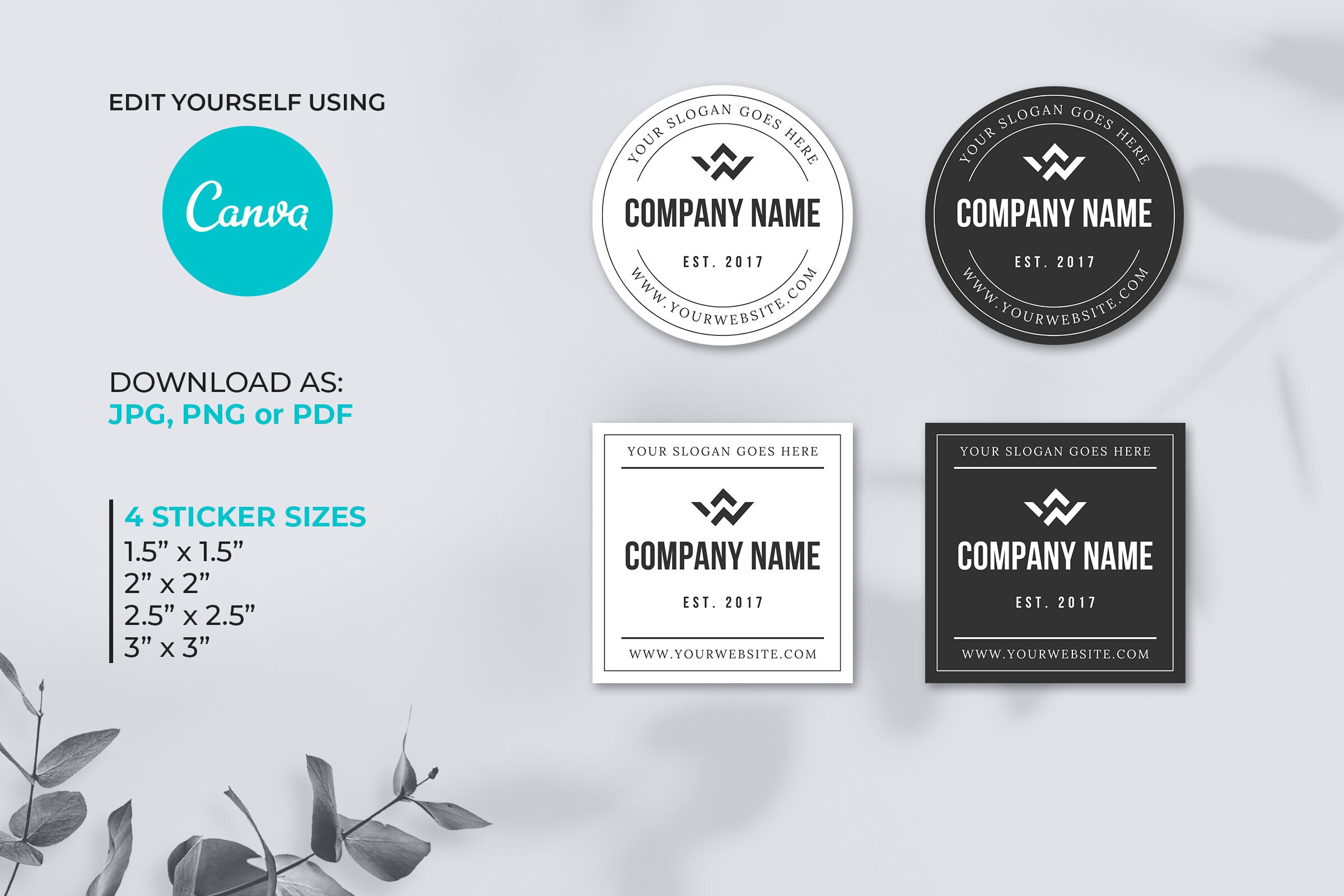 Custom Round Sticker Design Template, Personalized Stickers for ...