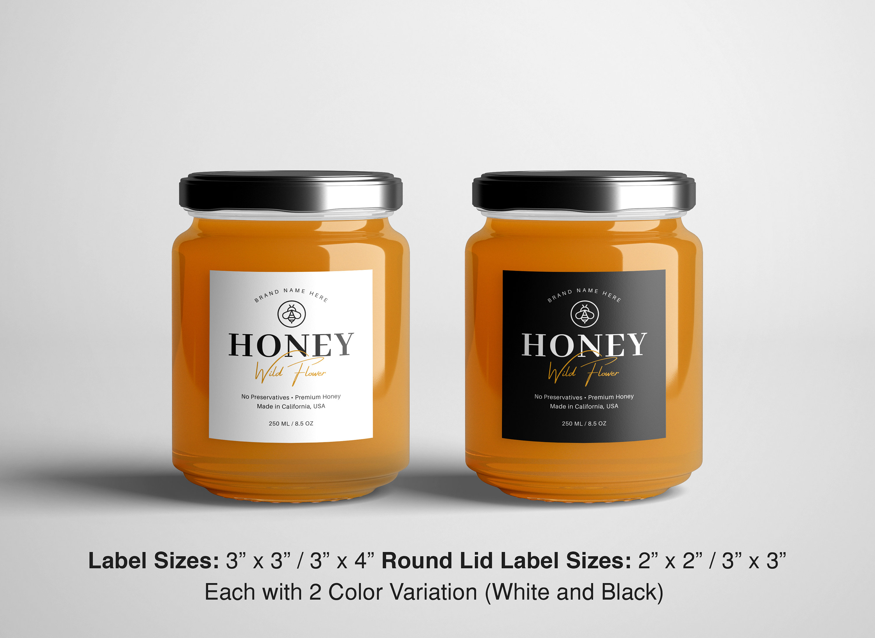 Customizable Honey Labels, Honey Jar Labels Template, Honey Packaging ...