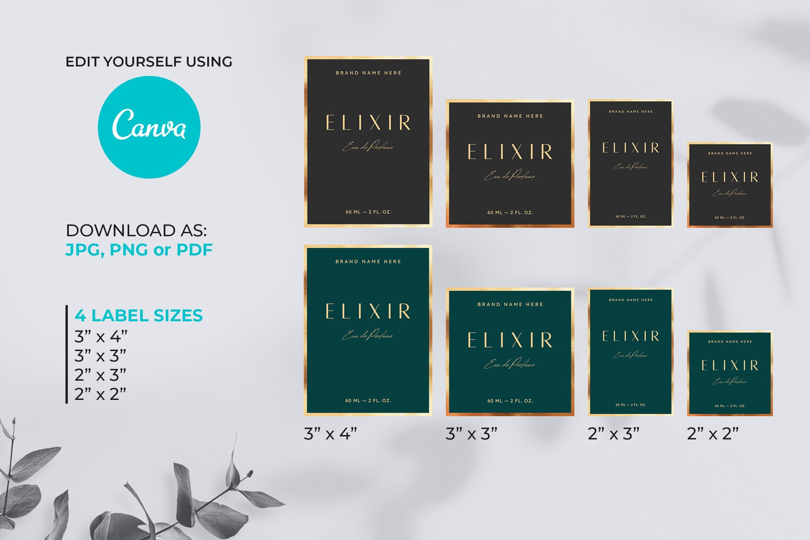 Editable Perfume Label Template, Perfume Bottle Labels, Perfume Bottle ...