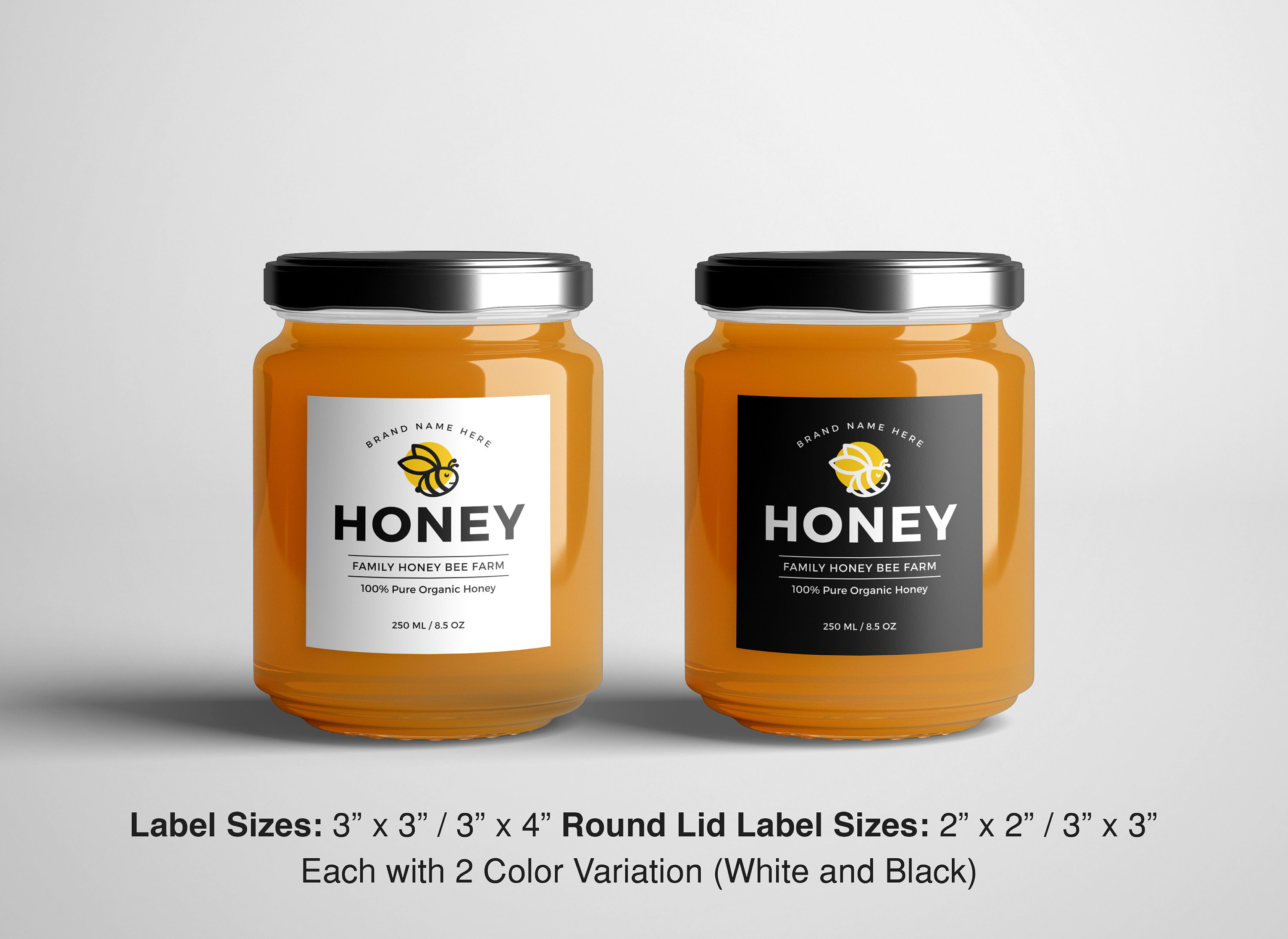 Honey Jar Labels Template, Jam Jar Label Stickers, Customizable Honey ...