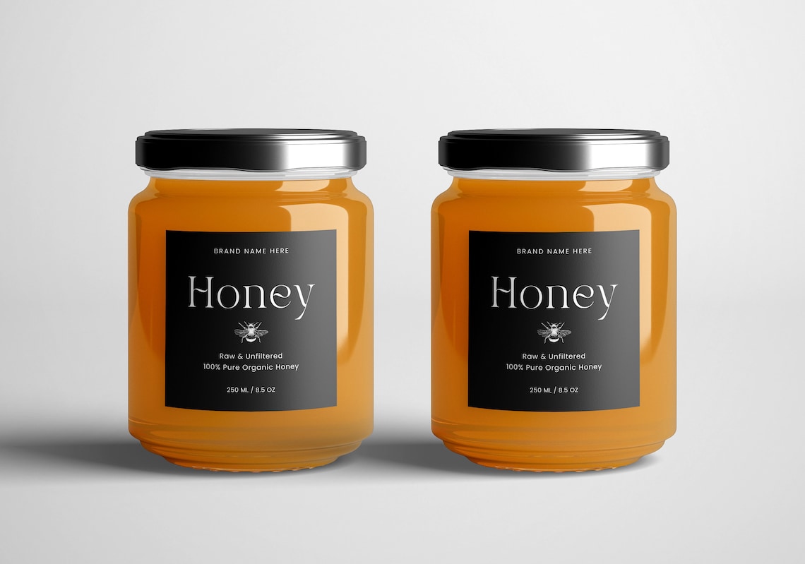 Customizable Honey Labels Template, Premium Honey Jar Labels for ...