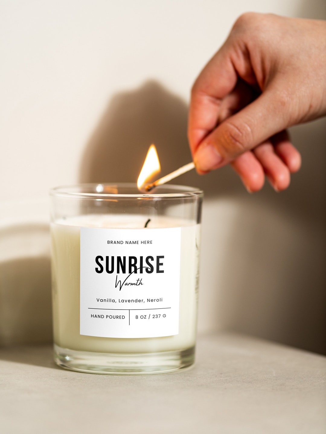 DIY Minimal Candle Label Template, Modern Candle Label, Customizable ...