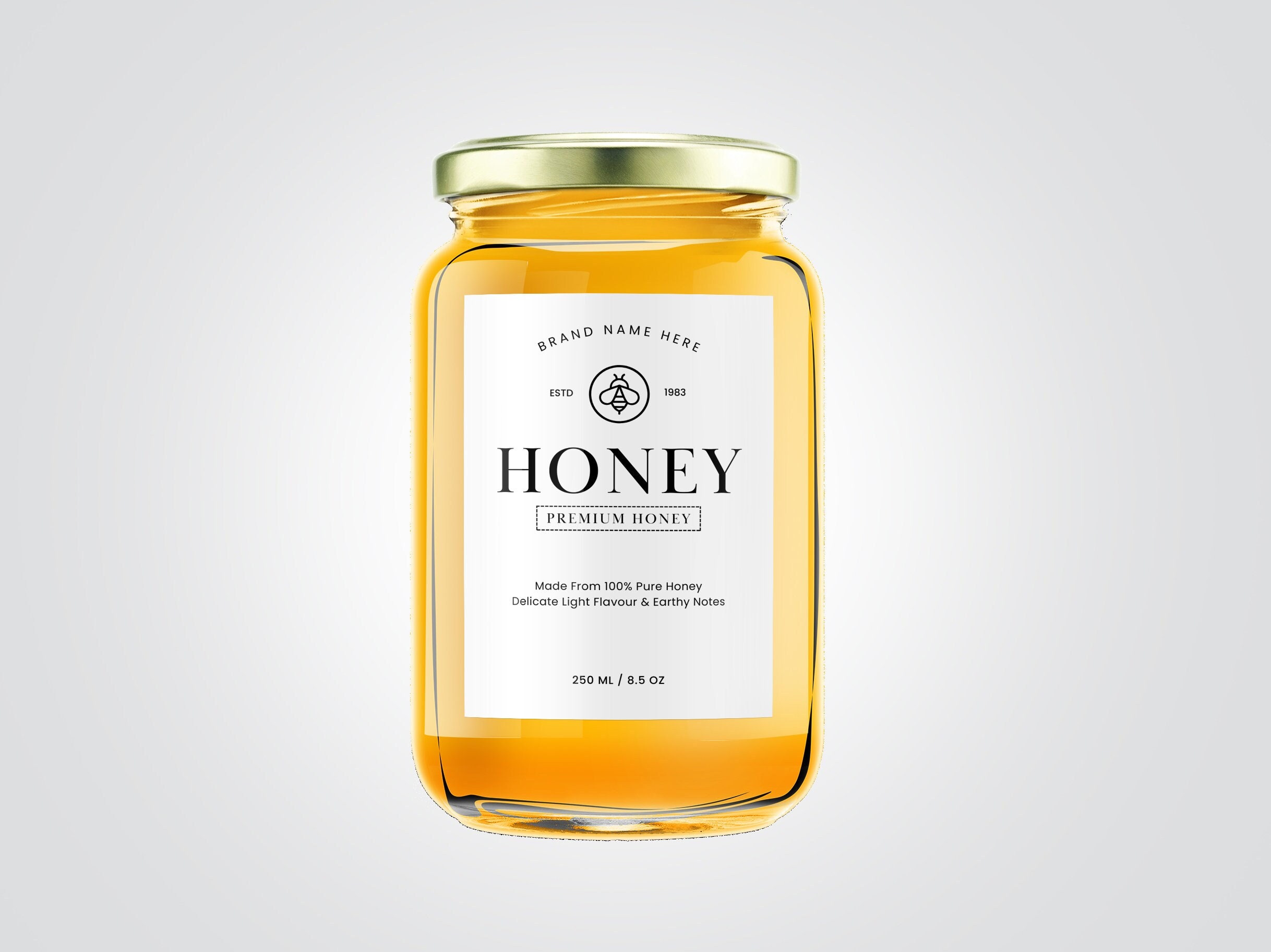 Honey Jar Label Design Template Canva Honey Labels Honey - Etsy