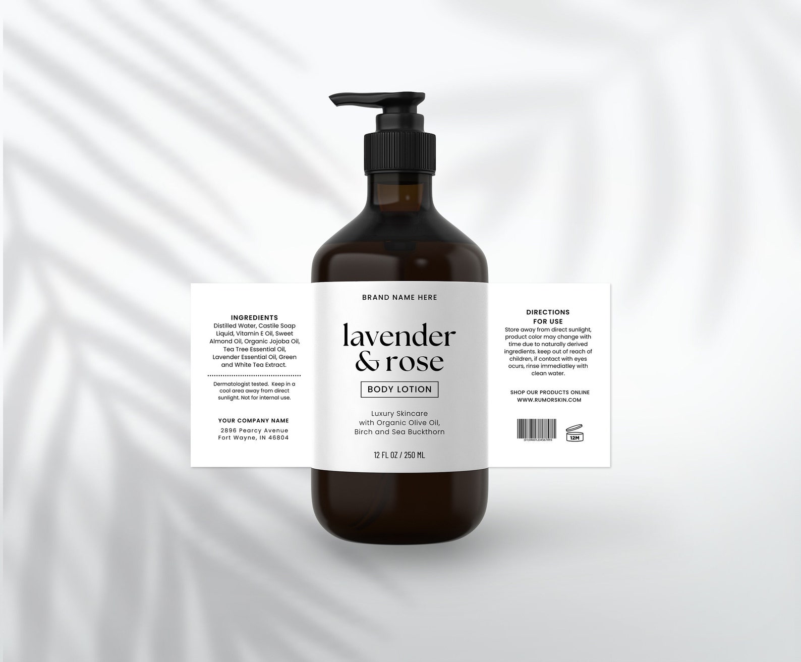 Skincare Dispenser Bottle Label Template, Pump Bottle Labels, Body ...