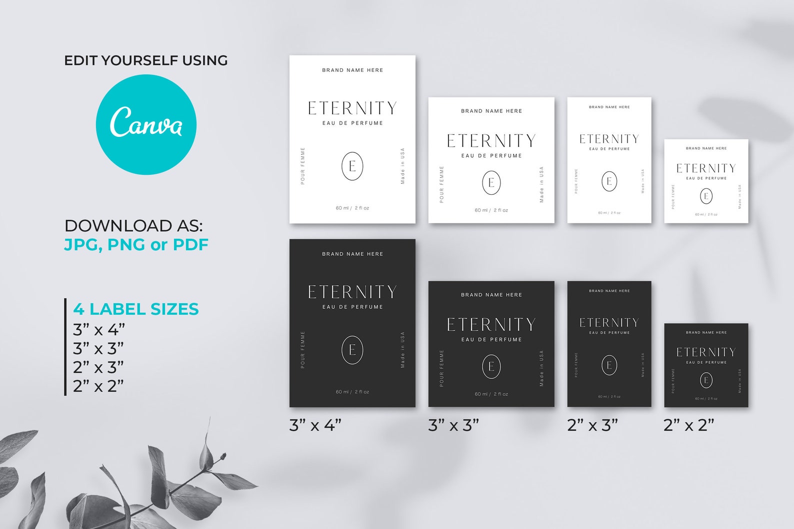 Luxury Perfume Bottle Label Design, Printable Perfume Labels, Custom ...