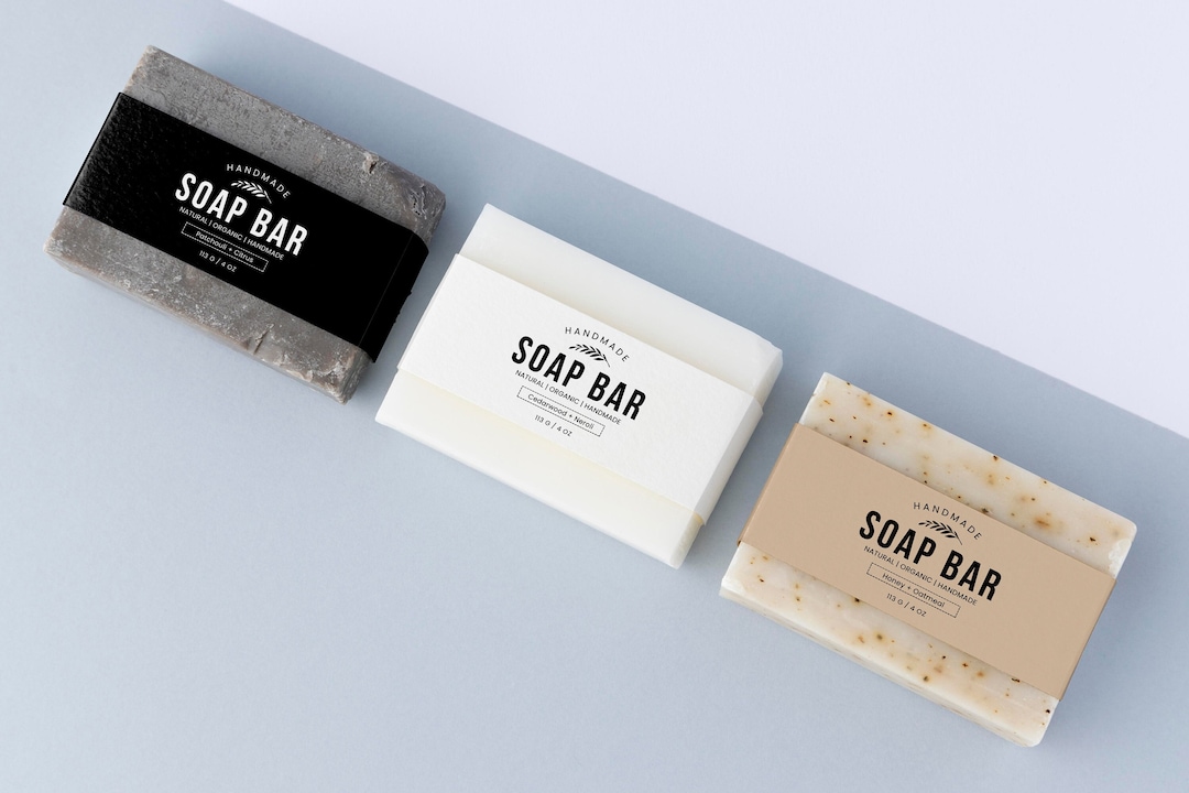 Handmade Soap Bar Label Template, Canva Soap Wrapper, Minimal Soap ...