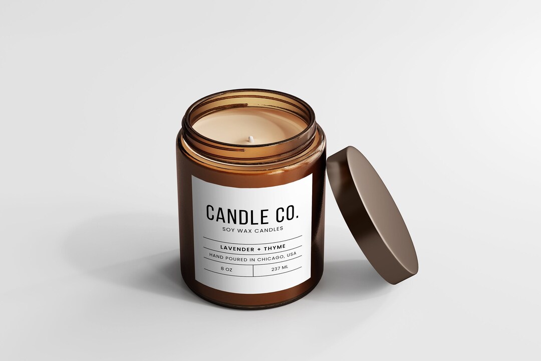 Minimal Candle Label Template, Canva Candle Stickers Design, Custom ...