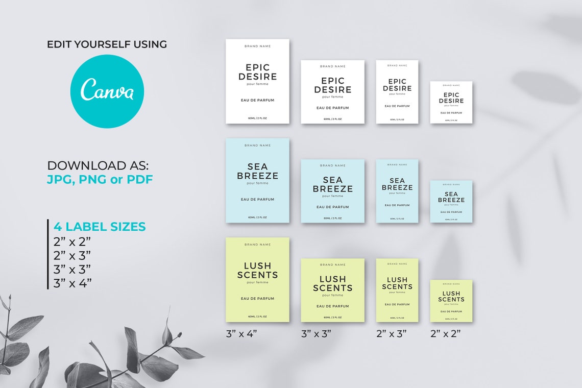 Editable Perfume Label Template Fragrance Labels Design Canva Product ...