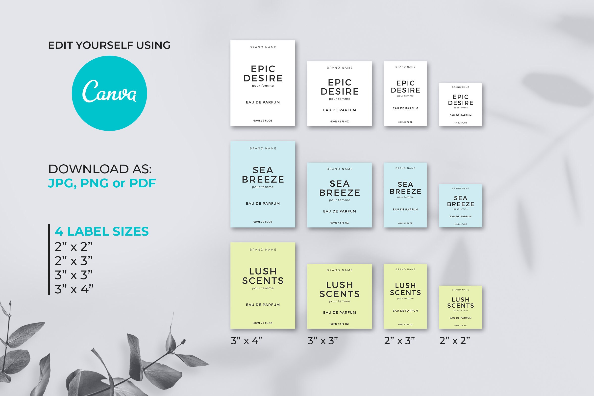 Editable Perfume Label Template - Fragrance Labels Design - Canva ...