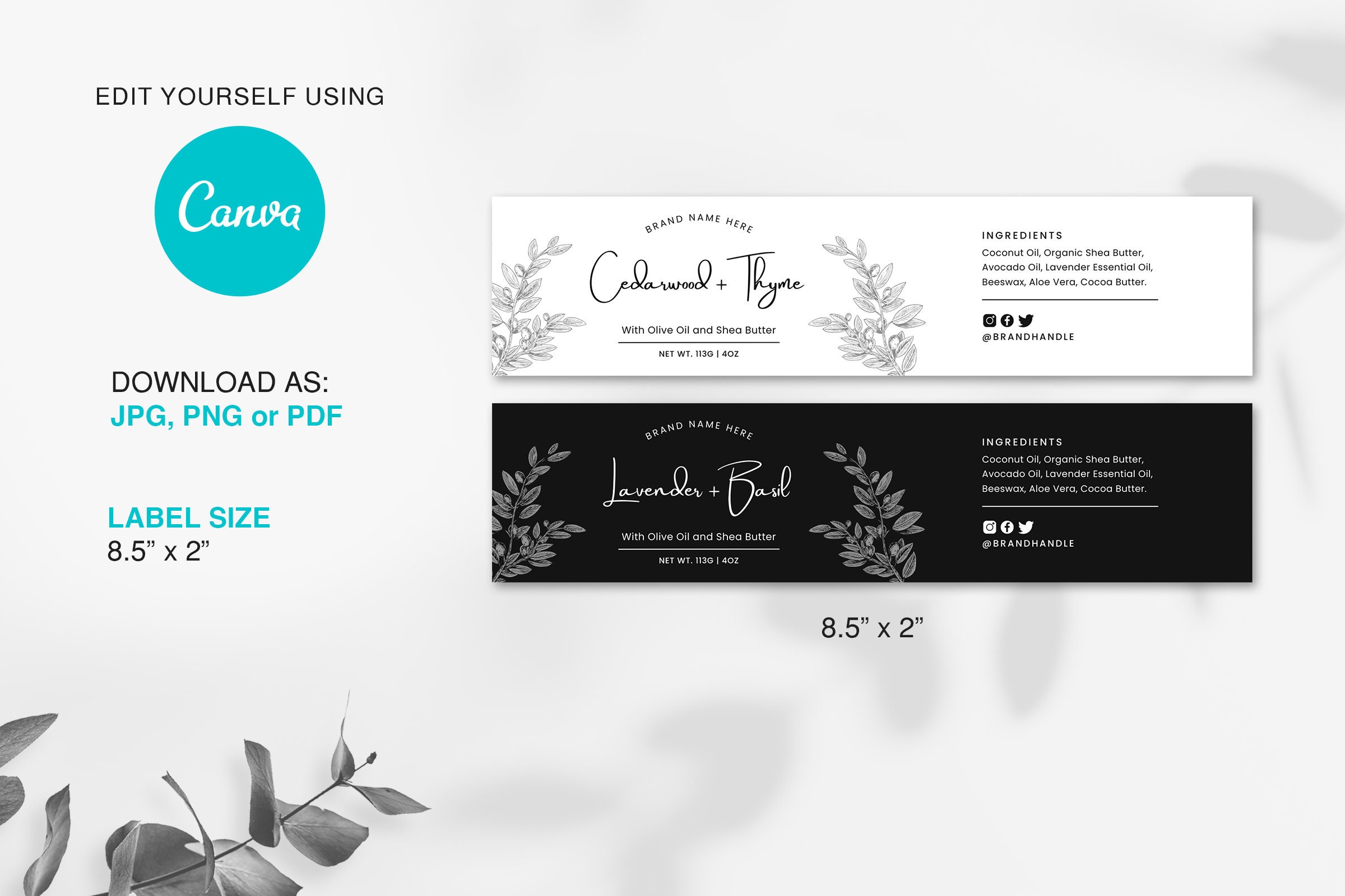 Soap Labels Template, Handmade Soap Label Design, Customizable Soap ...