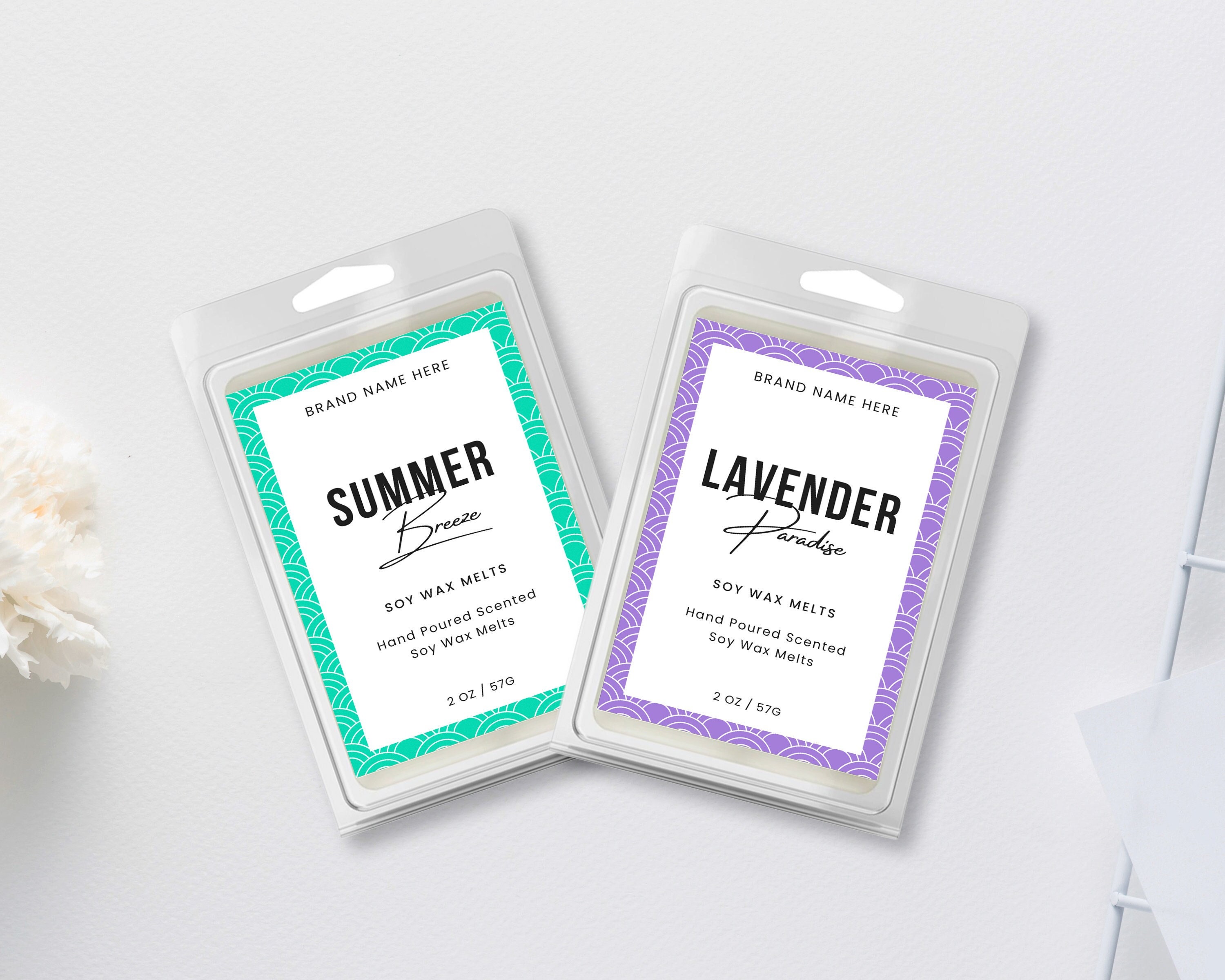 Wax Melt Labels Template, Wax Tart Label Design, Clamshell Wax Label ...