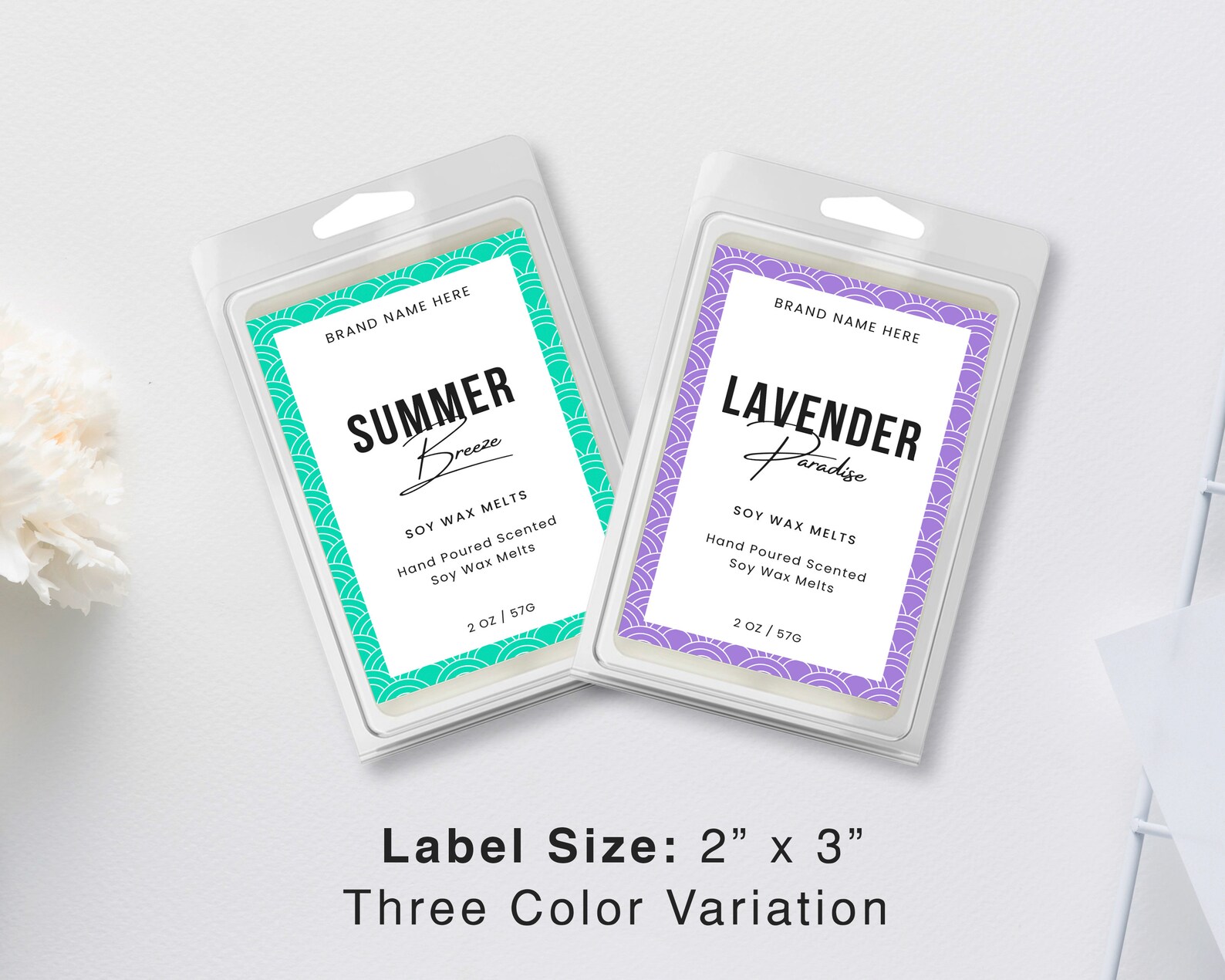 Wax Melt Labels Template, Wax Tart Label Design, Clamshell Wax Label ...