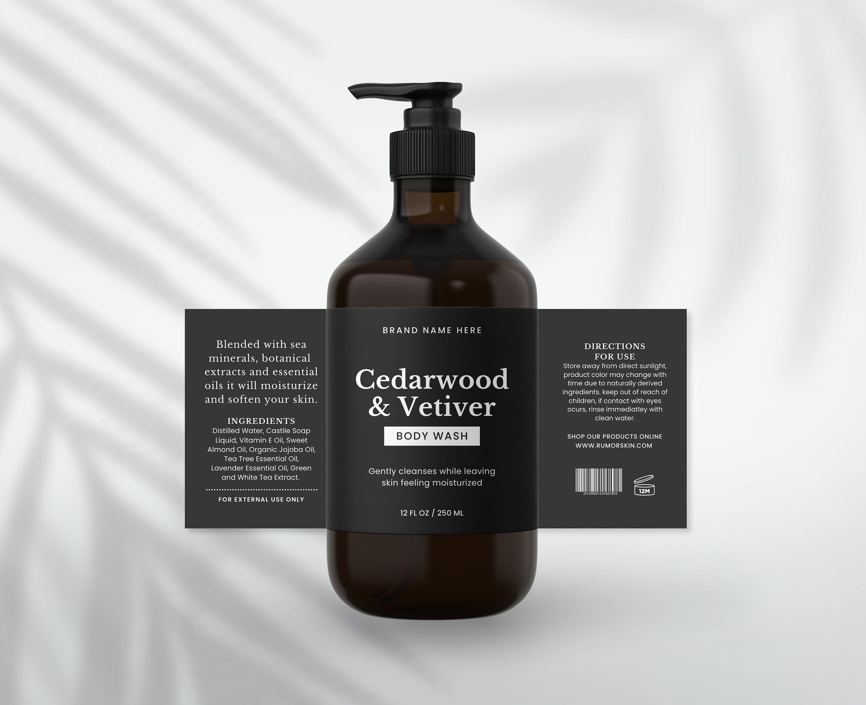 Printable Dispenser Bottle Labels Template, Editable Body Wash Label ...