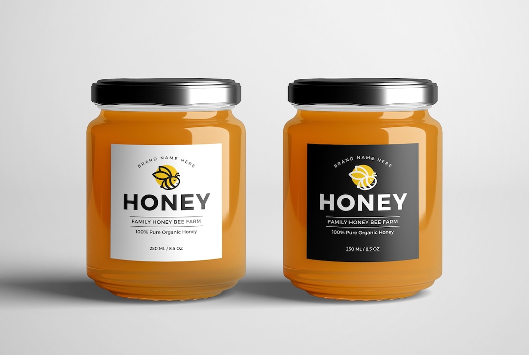 Honey Jar Labels Template, Jam Jar Label Stickers, Customizable Honey ...