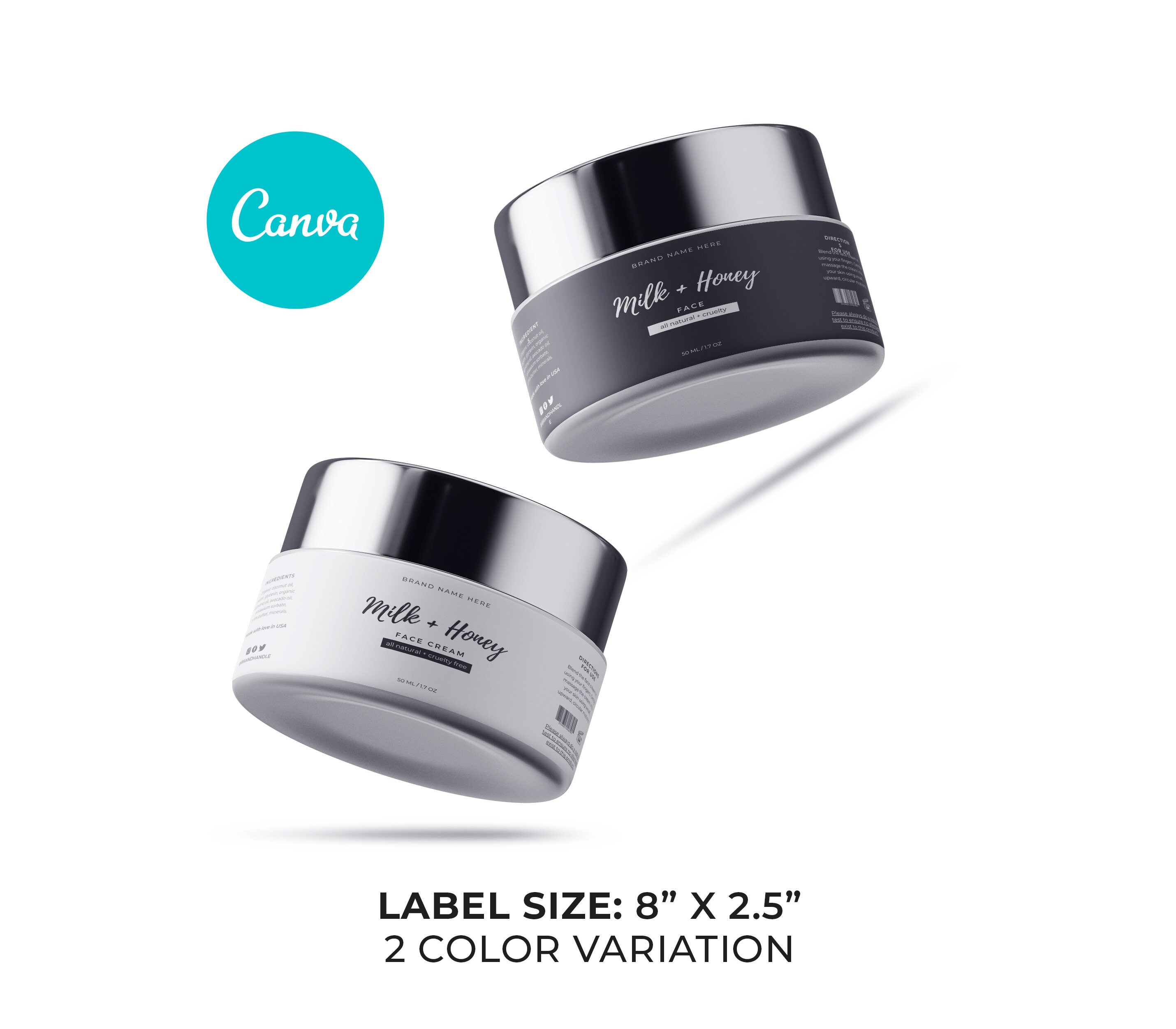 DIY Jar Label Template - Editable Skincare Product Label - Cream Jar ...