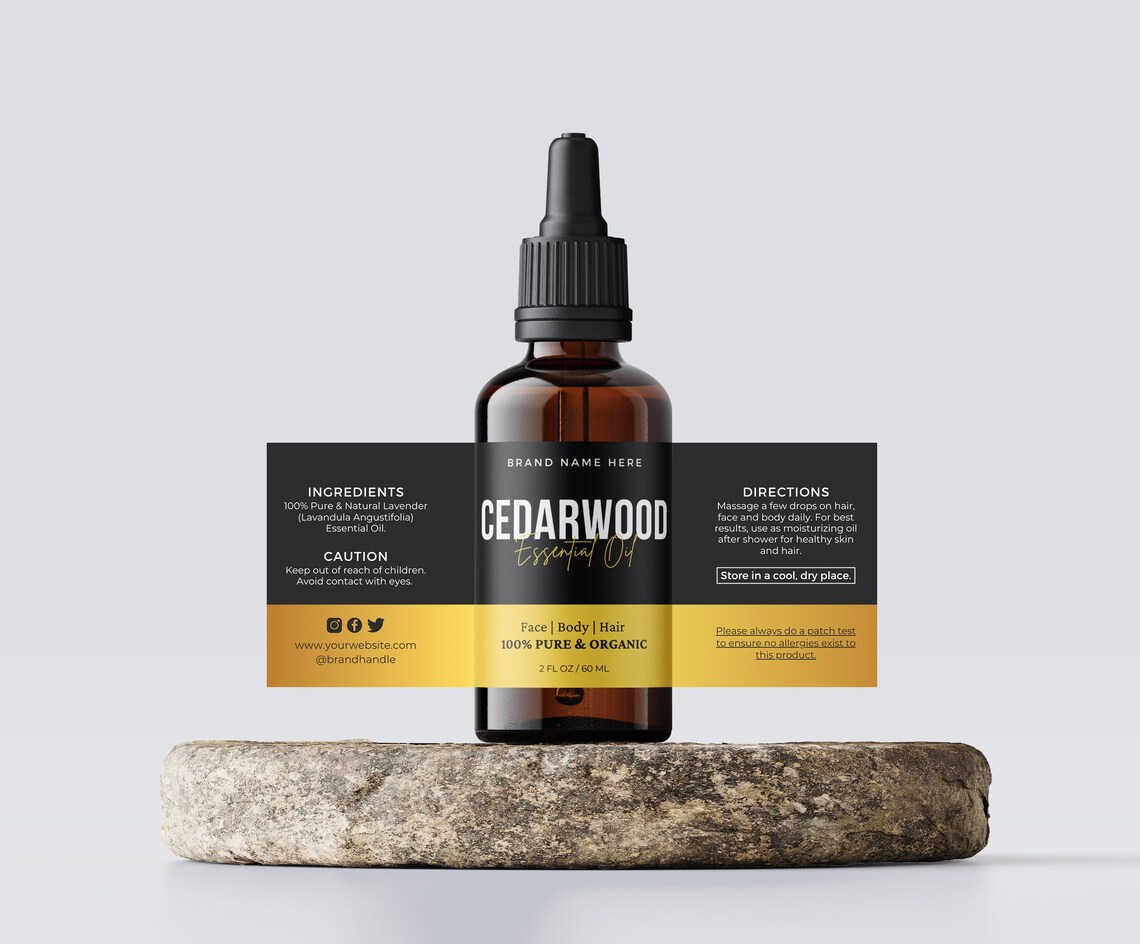 Essential Oil Label Template Body Spray Label Editable Canva Label ...