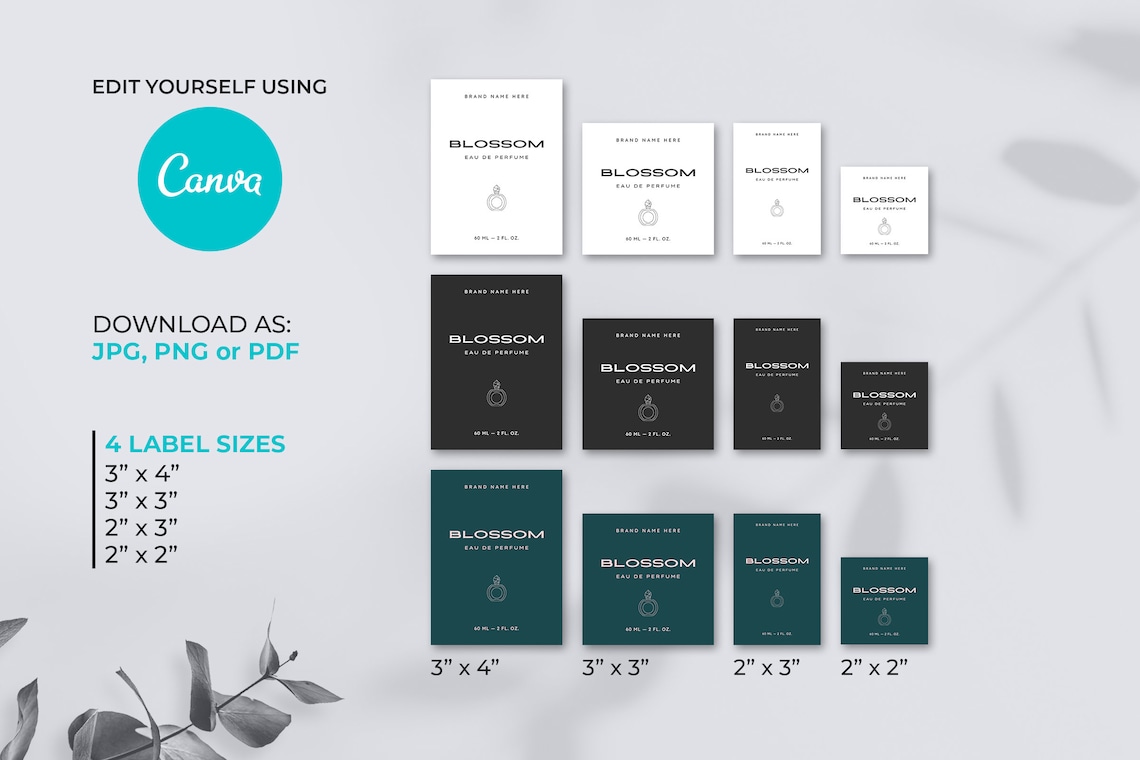 Perfume Bottle Label Template, Custom Perfume Labels, Fragrance Labels ...