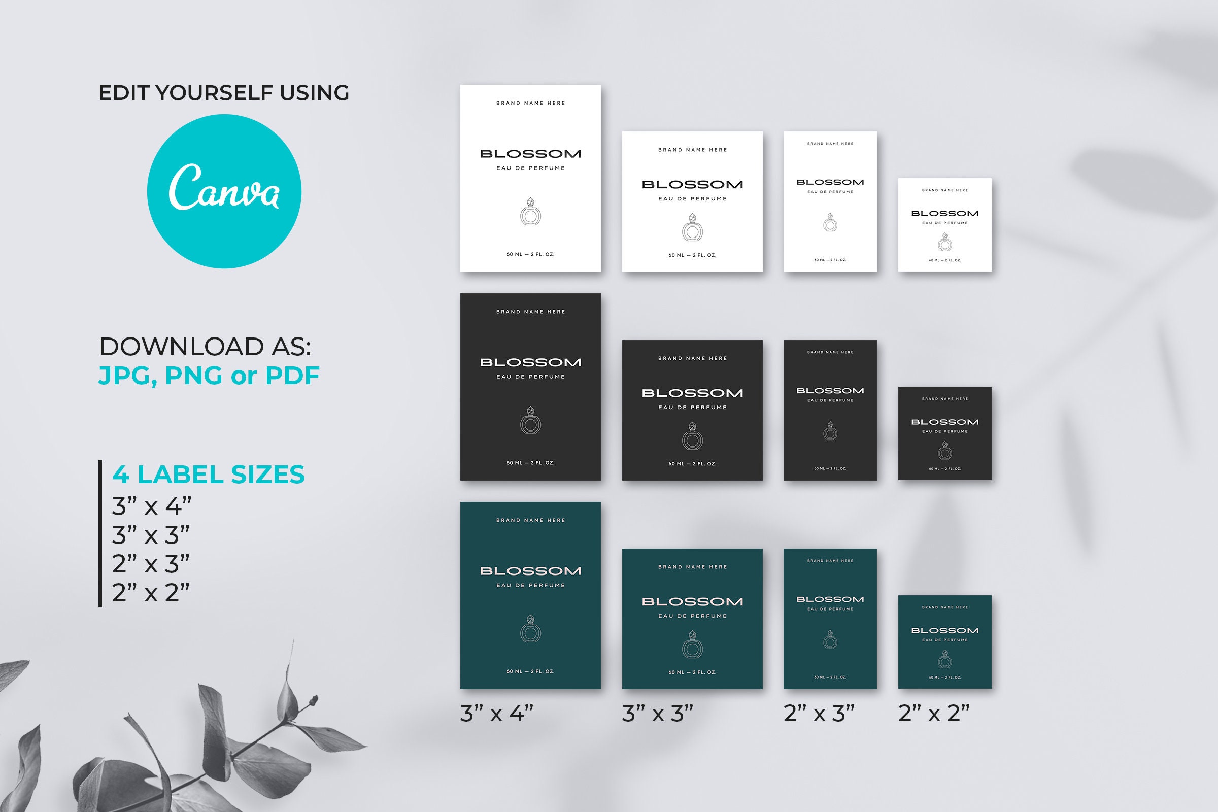 Perfume Bottle Label Template, Custom Perfume Labels, Fragrance Labels ...