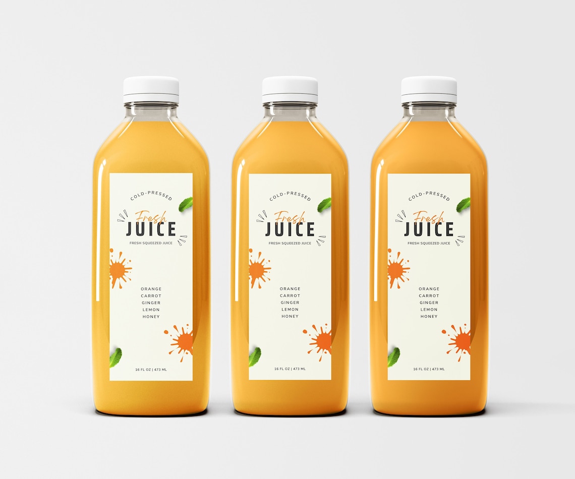 Juice Bottle Labels Template, Homemade Juice Label, Editable Juice ...