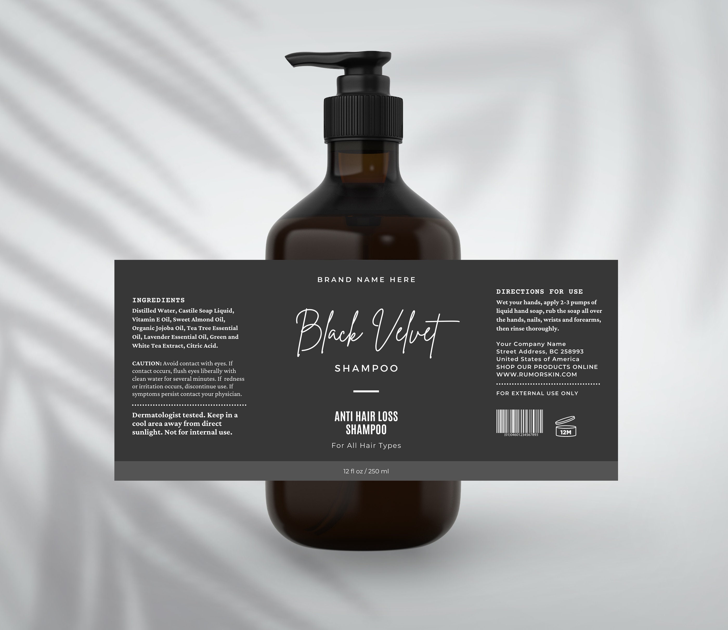 Dispenser Bottle Label - Shampoo Bottle Label - Editable Boston 8x3.5 ...