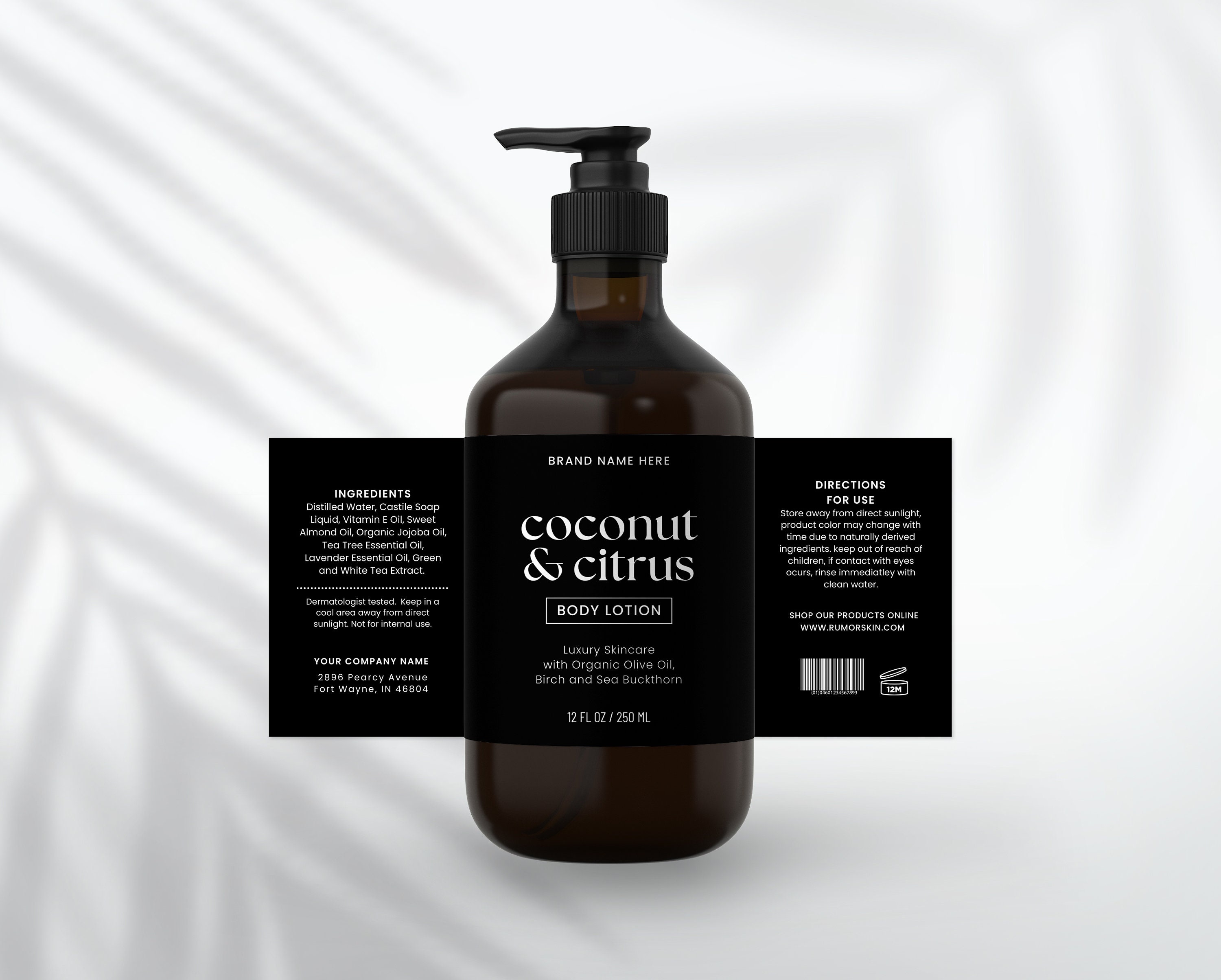 Skincare Dispenser Bottle Label Template, Pump Bottle Labels, Body ...