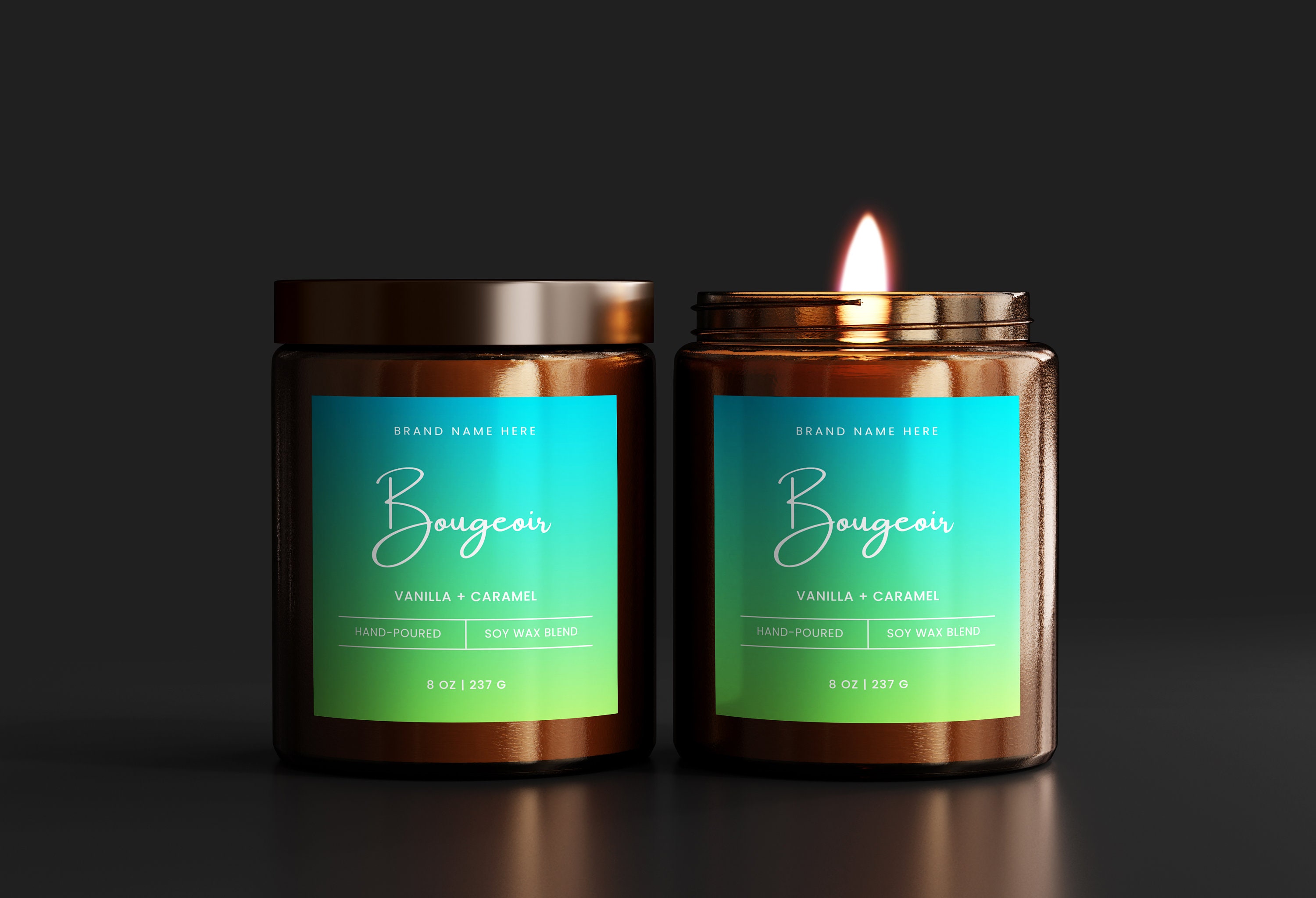 Colorful Candle Jar Labels Template, Gradient Design, DIY Printable ...