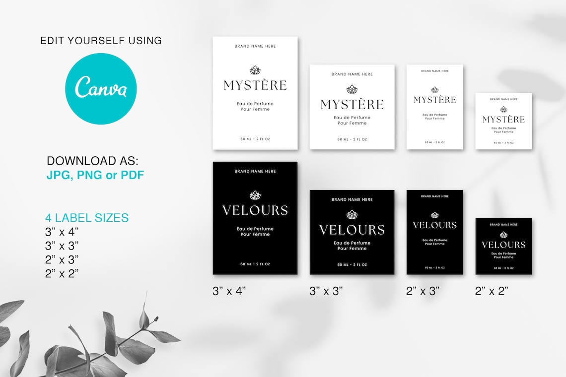 DIY Luxury Perfume Bottle Label Template Premium Design for - Etsy