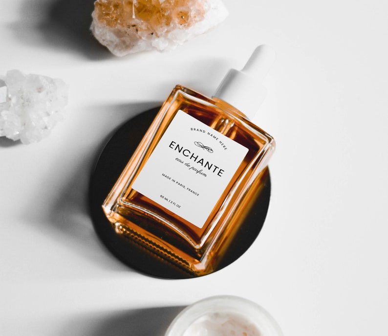 Luxury Perfume Bottle Label Template, Canva Perfume Stickers Design ...