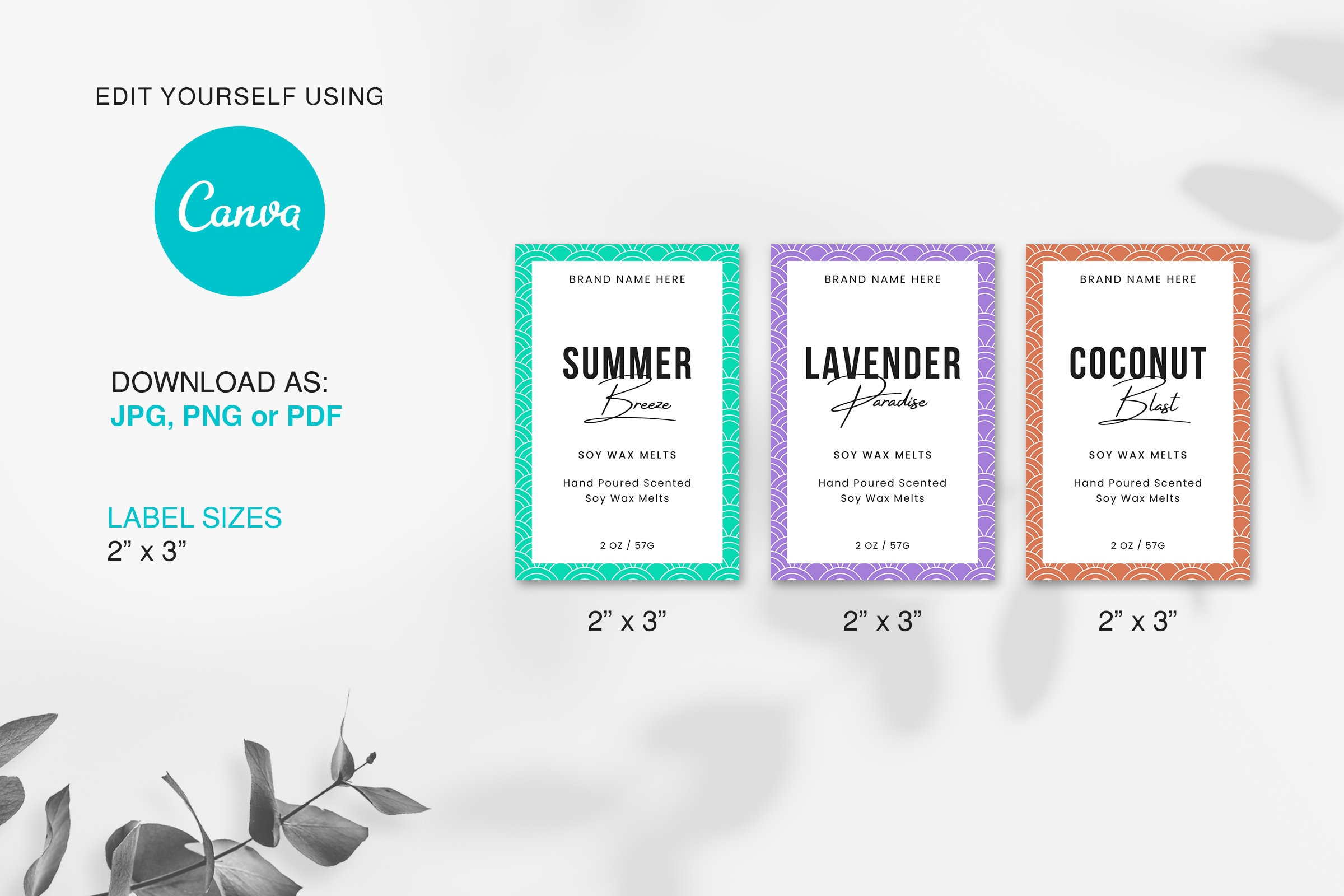 Wax Melt Labels Template, Wax Tart Label Design, Clamshell Wax Label ...