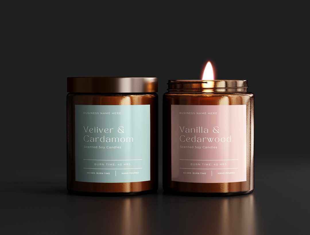 Candle Jar Labels Template Editable Canva Candle Label - Etsy
