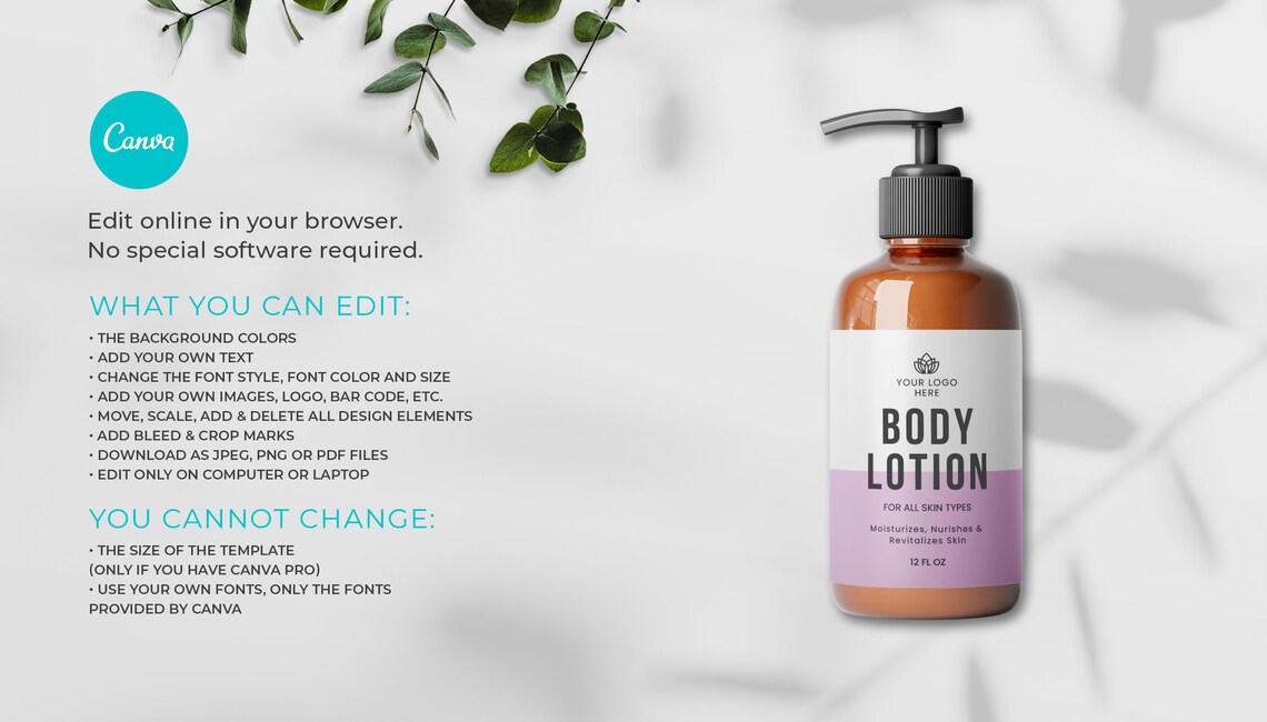 Shampoo Label Template Pump Bottle Label 8 Oz Bottle Label - Etsy