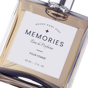 Perfume Bottle Label Template, Editable Perfume Labels, Canva Elegant ...