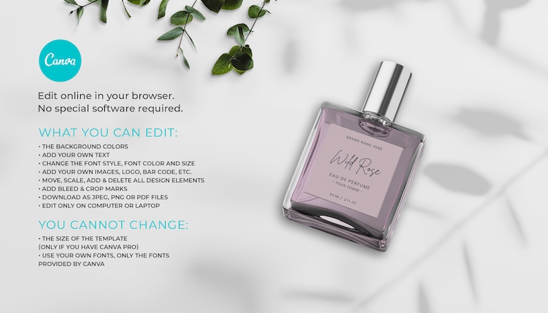 Editable Perfume Label Design, Pink Perfume Label, High End Perfume ...