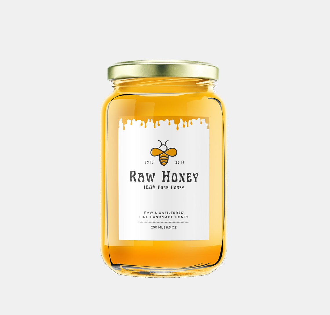 Honey Jar Labels, Homemade Honey Label, Honey Label Sticker, Canva ...