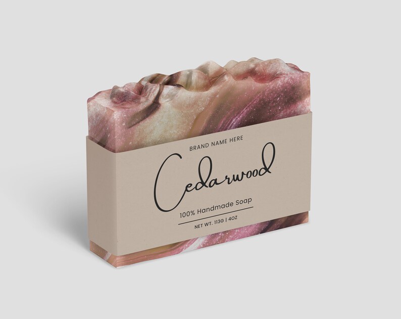 Customizable Soap Wrap Label Template, Professional Soap Bar Labels ...