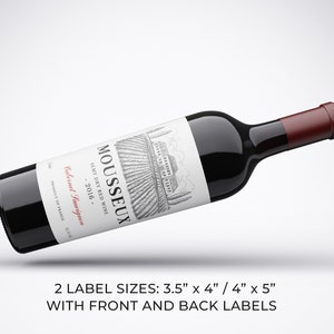 Editable Wine Label Design, Wine Labels Template, Canva Wine Label, Red ...