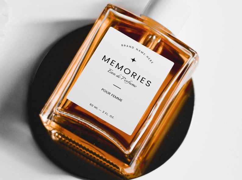 Perfume Bottle Label Template, Editable Perfume Labels, Canva Elegant ...