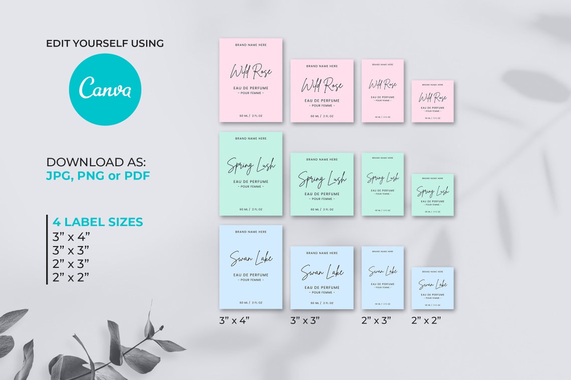 Editable Perfume Label Design, Pink Perfume Label, High End Perfume ...