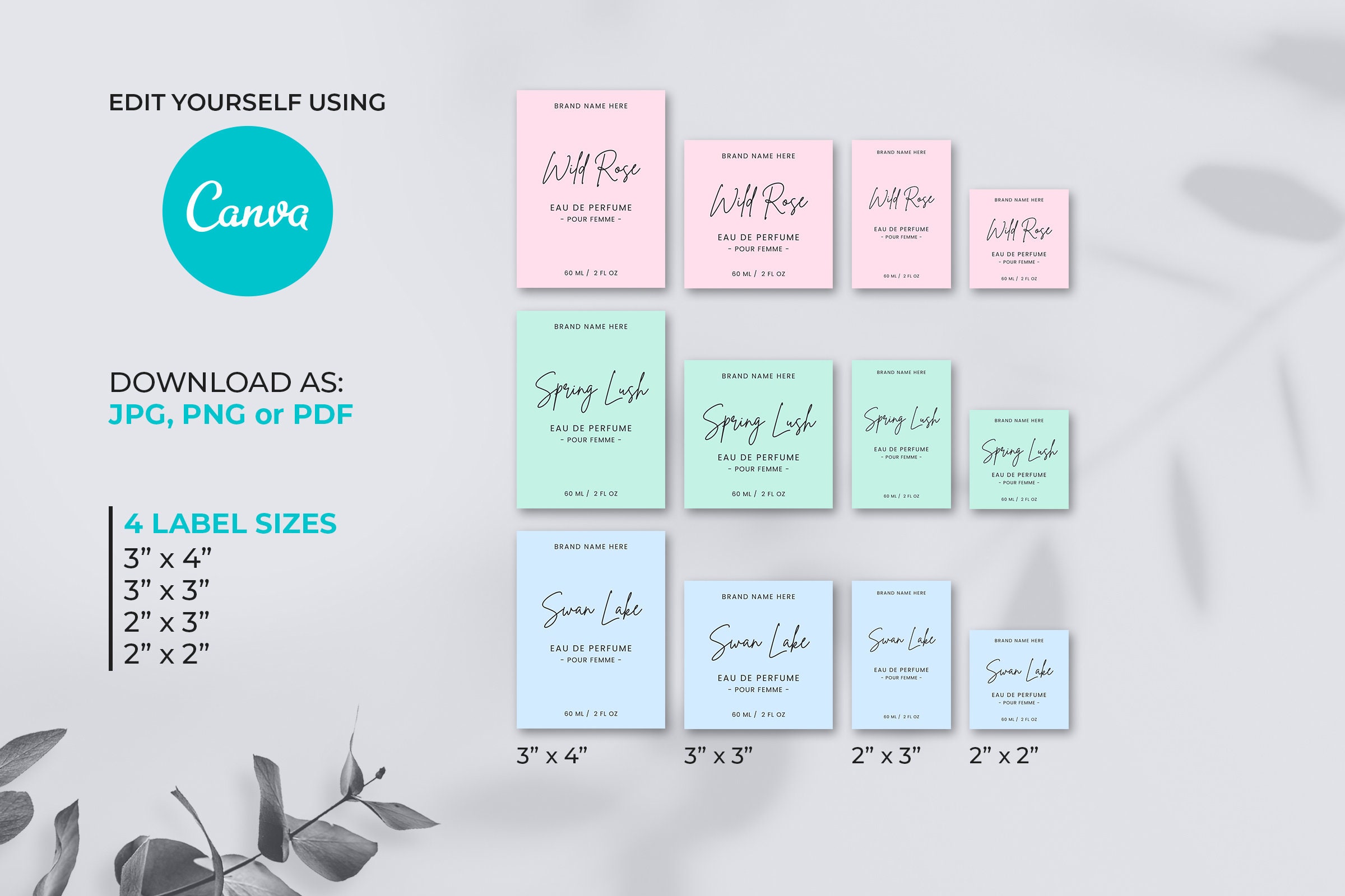 Editable Perfume Label Design, Pink Perfume Label, High End Perfume ...