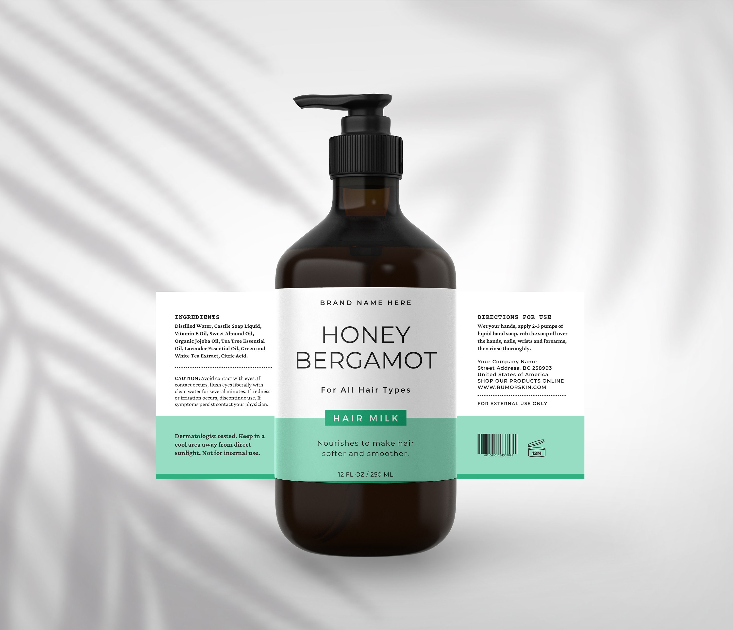 Shampoo Labels Template - Bottle Label Template - 8 Oz Bottle Label ...