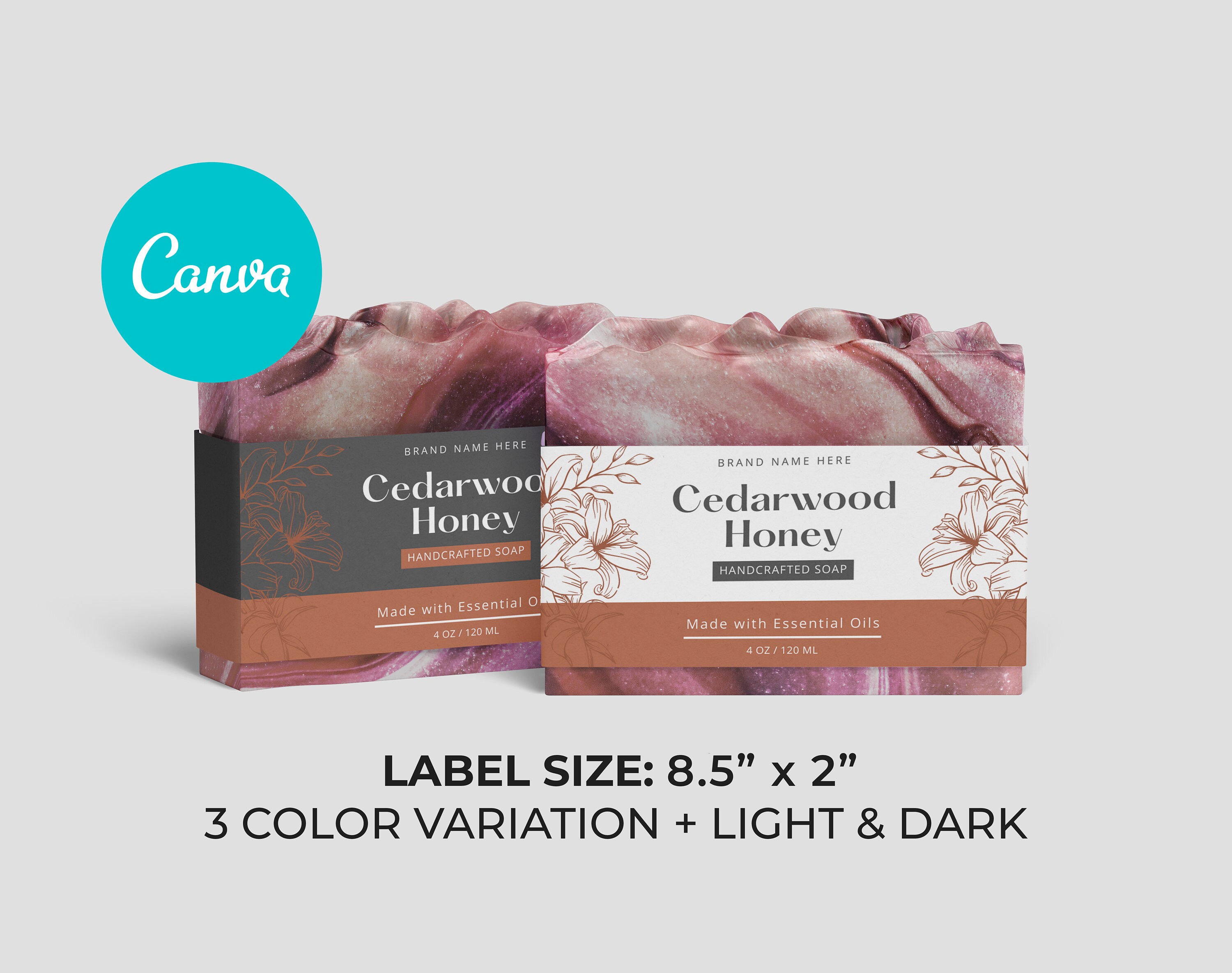 Soap Wrap Labels - Canva Soap Wrap Template - Printable Soap Labels ...