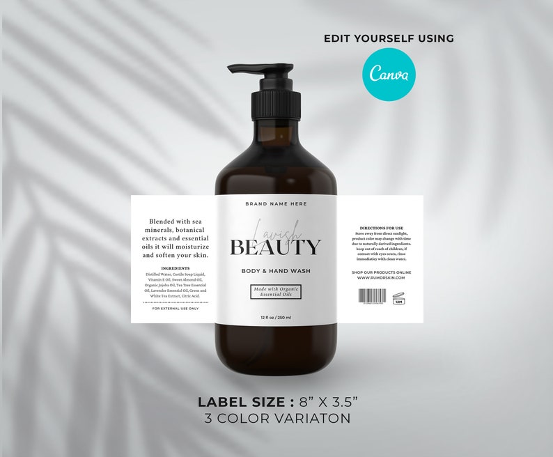 DIY Bottle Label Template - Essential Oil Label - Editable Boston Round ...