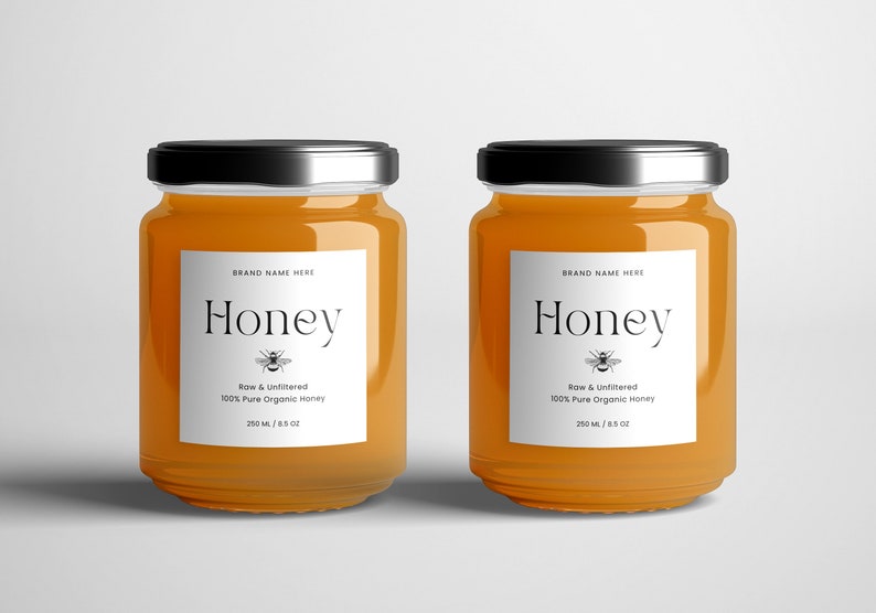 Customizable Honey Labels Template, Premium Honey Jar Labels for ...